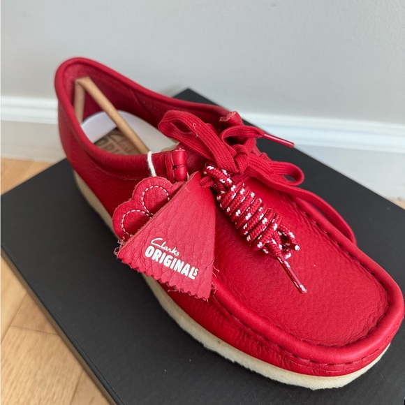 Clarks | Shoes | Clarks Originals Wallabee Red Leather Shoes | Poshmark